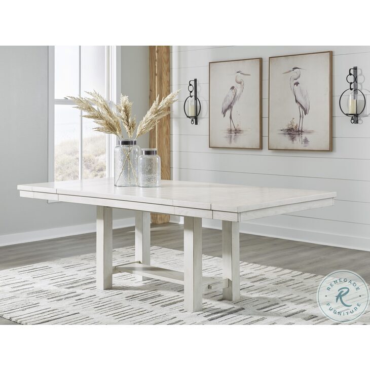 Robbinsdale Antique White Rectangular Extendable Dining Table From ...