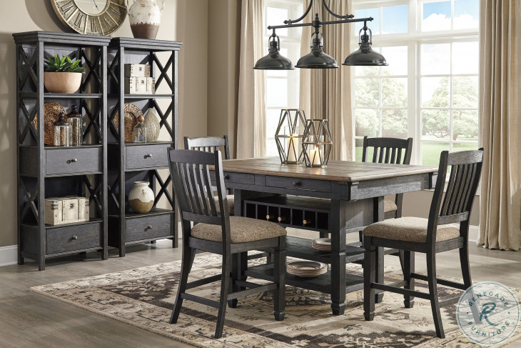 Tyler Creek Black and Gray Rectangular Counter Height Dining Room Set from Ashley | Coleman ...