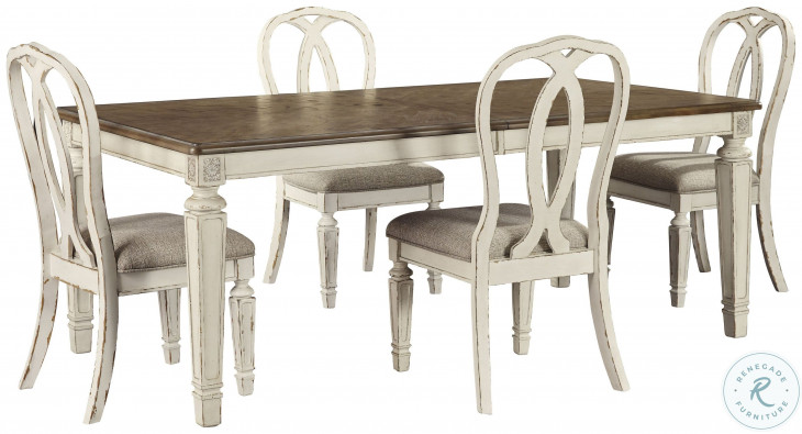 Realyn Chipped White Extendable Rectangular Dining Table from Ashley ...