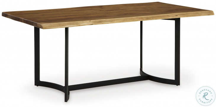 Fortmaine Brown And Black Rectangular Dining Table From Ashley Furniture | Coleman Furniture