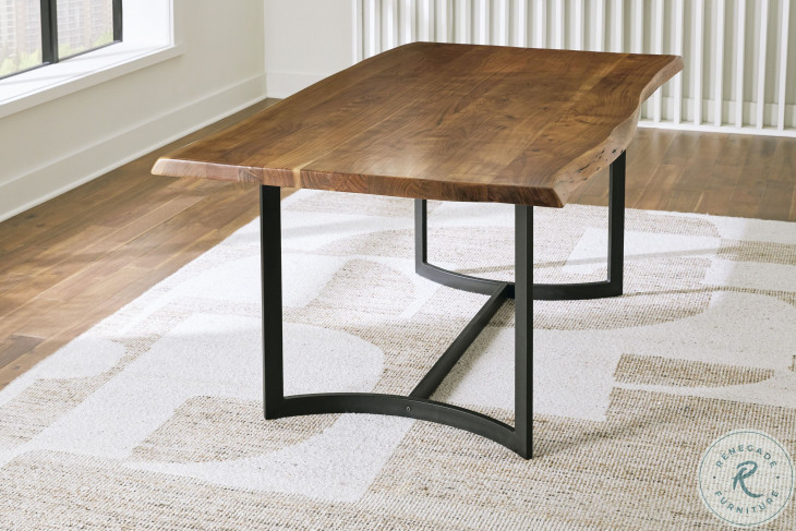 Fortmaine Brown And Black Rectangular Dining Table From Ashley Furniture | Coleman Furniture