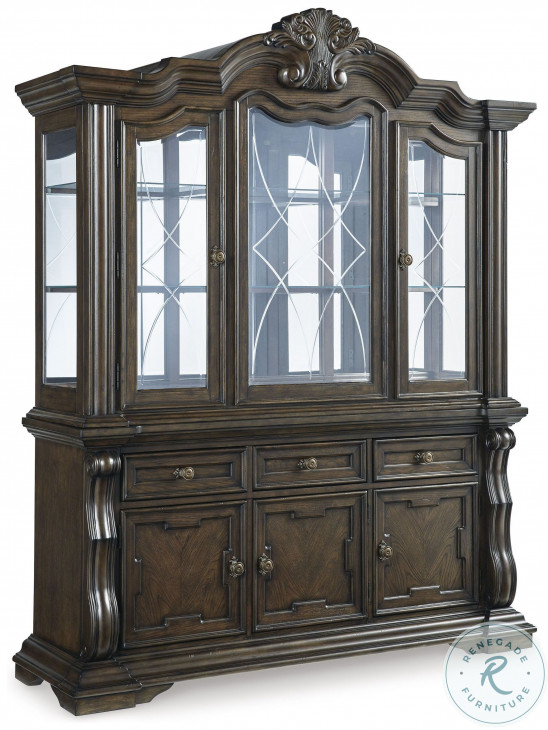 Maylee Dark Brown Buffet with Hutch From Ashley Furniture | Coleman ...