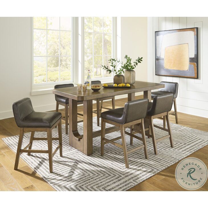 Cabalynn Light Brown Rectangular Counter Height Dining Room Set from ...