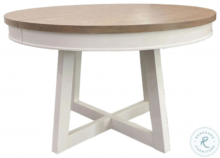 Americana Modern Cotton 48" Round Extendable Dining Table From Parker ...