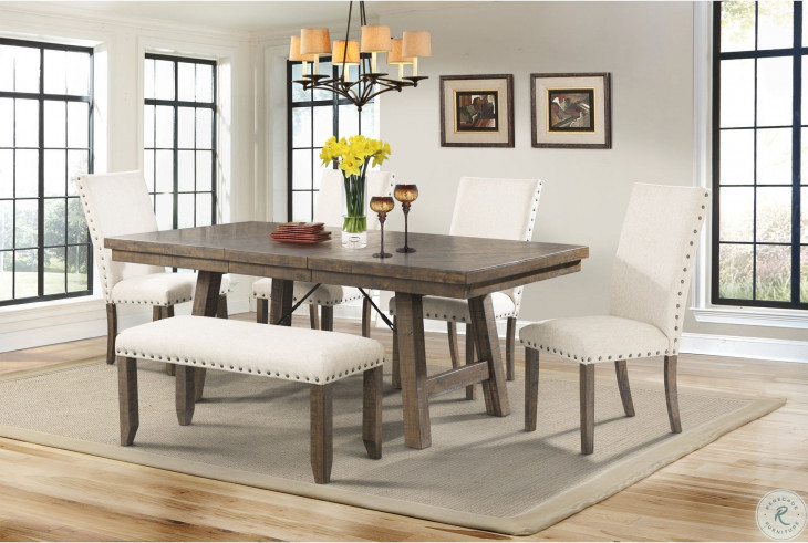 Dex Smokey Walnut Extendable Rectangular Dining Room Set from Elements ...