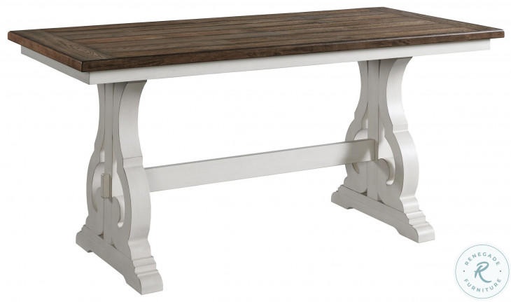 Drake Rustic White and French Oak Extendable Counter Height Dining ...