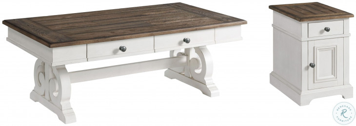 Drake Rustic White and French Oak Coffee Table From Intercon | Coleman ...