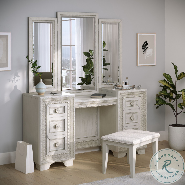 Camila Transparent Creamy White Vanity Mirror From Pulaski | Coleman ...