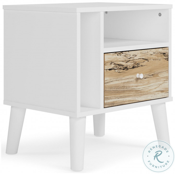 Piperton Two Tone Brown and White 1 Drawer Nightstand From Ashley Furniture | Coleman Furniture