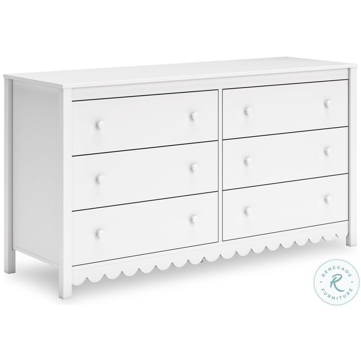 Hallityn White 6 Drawer Dresser From Ashley Furniture | Coleman Furniture