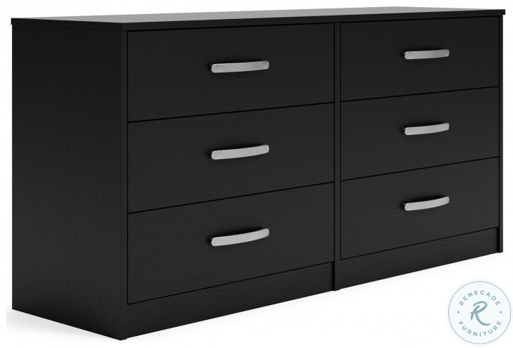Finch Black Six Drawer Dresser From Ashley Furniture | Coleman Furniture