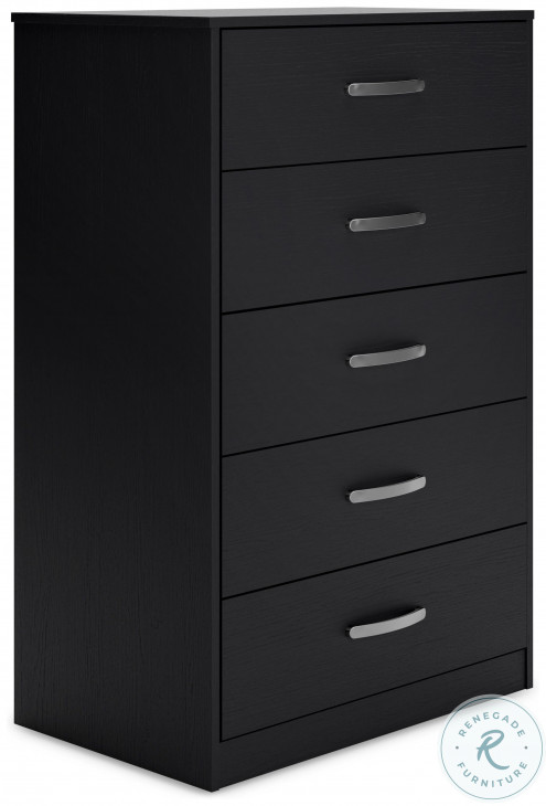 Finch Black Five Drawer Chest From Ashley Furniture | Coleman Furniture