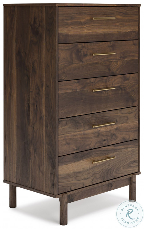 Calverson Mocha 5 Drawer Chest From Ashley Furniture | Coleman Furniture