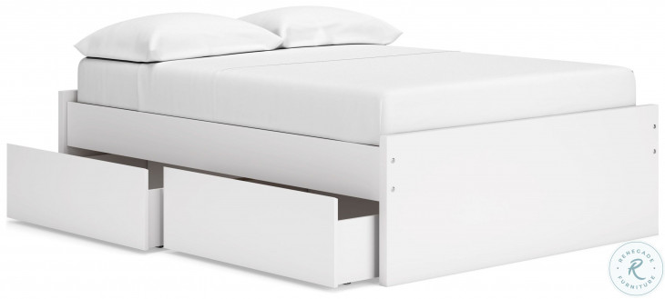 Onita White Full Platform Bed with 1 Side Storage From Ashley Furniture ...