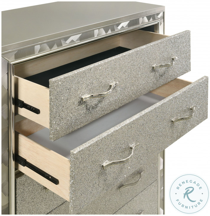 Radiance Silver Panel Storage Bedroom Set from New Classic | Coleman ...