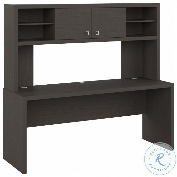 Echo Charcoal Maple 72" Computer Desk with Hutch From Kathy Ireland by ...