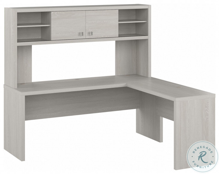 Echo Gray Sand 72" L Shaped Computer Desk with Hutch From Kathy Ireland ...