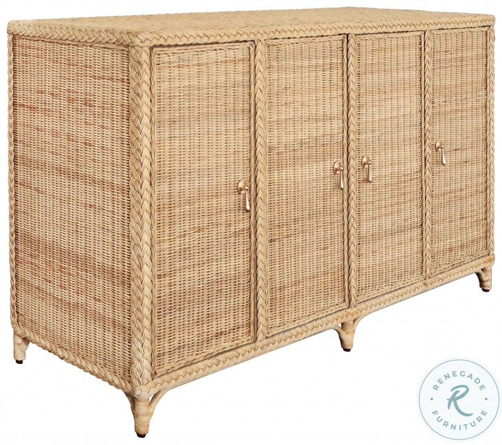 Evander Fully Wrapped Rattan 4 Door Buffet From Worlds Away | Coleman ...
