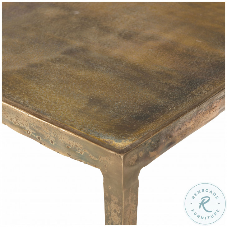 Benson Vintage Brass Square End Table from Bernhardt Furniture ...