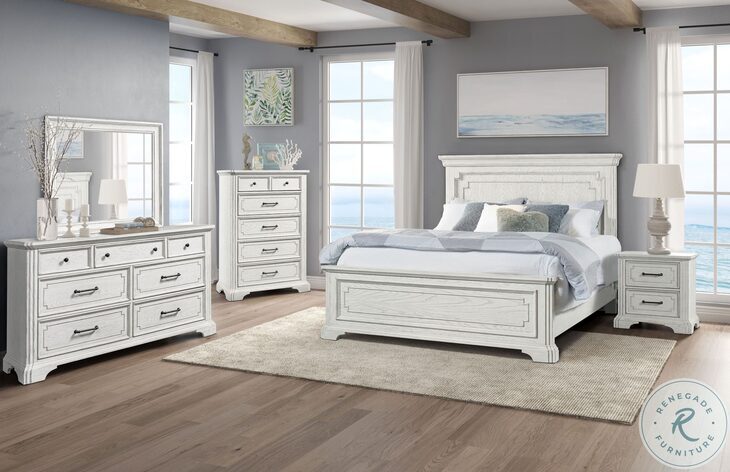 Clara White Mist Panel Bedroom Set from Alpine | Coleman Furniture