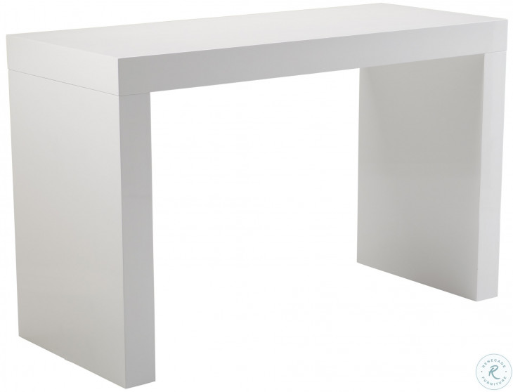 Faro White High Gloss C-Shape Bar Table from Sunpan (50257) | Coleman ...