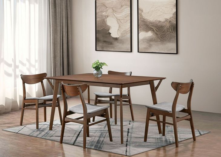 Skien Walnut 59" Rectangular Dining Table From Furniture of America | Coleman Furniture