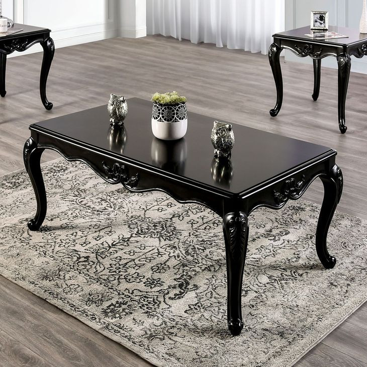 Rochester Black Rectangular Cocktail Table From Furniture of America ...