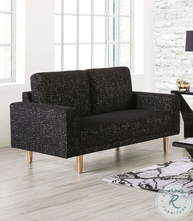 Elverum Black Loveseat From Furniture of America | Coleman Furniture