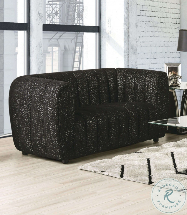 Aversa Black Loveseat From Furniture of America | Coleman Furniture