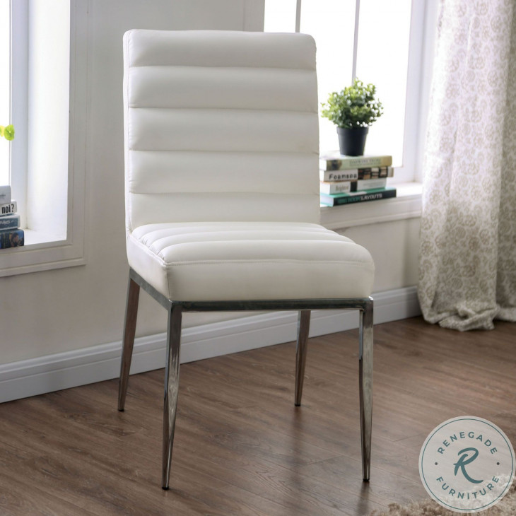 Cilegon White Side Chair Set Of 2 from Furniture of America | Coleman ...