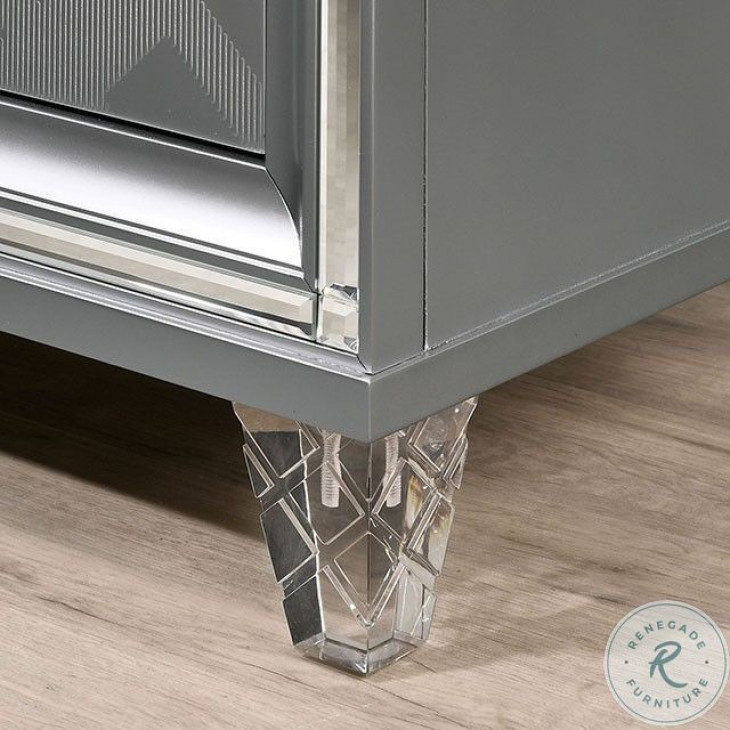 Emmeline Silver Upholstered Chest from Furniture of America | Coleman ...