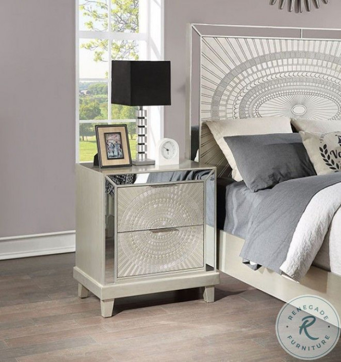 Valletta Champagne Nightstand From Furniture of America | Coleman Furniture