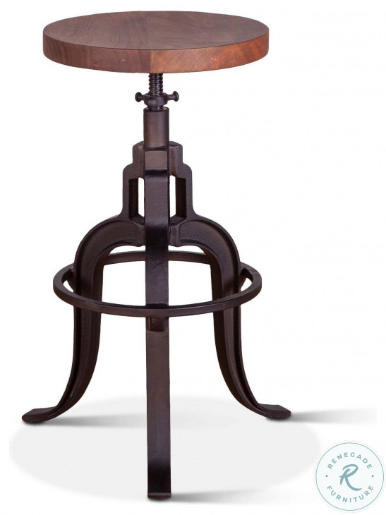 Blayne Walnut Adjustable Bar Stool From World Interiors | Coleman Furniture