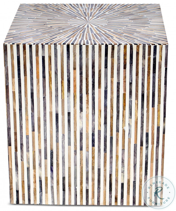 Alexandria Bone Inlay And Brass 24" Side Table From World Interiors ...