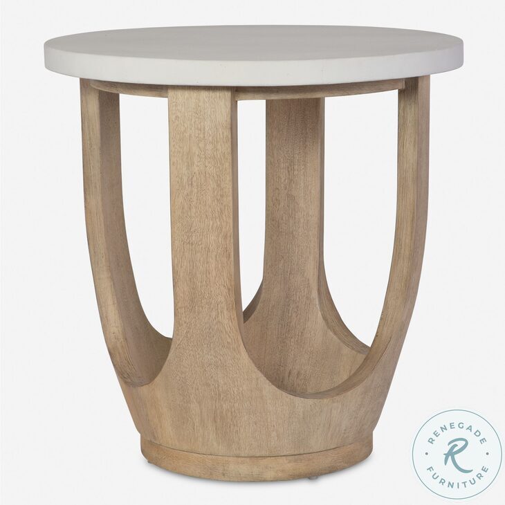 Tatli Light Oatmeal And Natural Ivory Side Table From Uttermost | Coleman Furniture