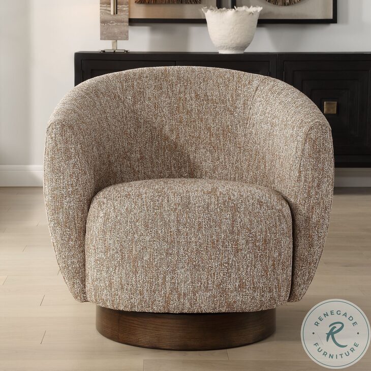 Dunes White Cocoa And Rust Swivel Chair From Uttermost | Coleman Furniture