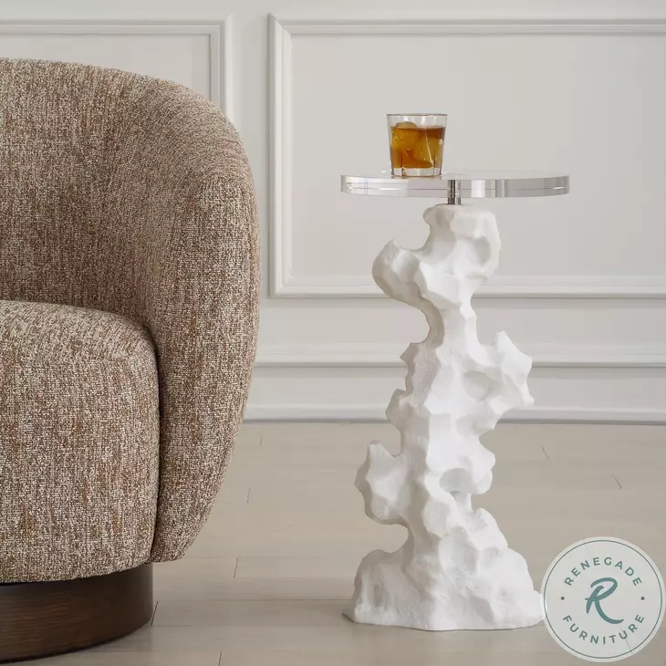 Remnant White Stone Drink Table From Uttermost | Coleman Furniture