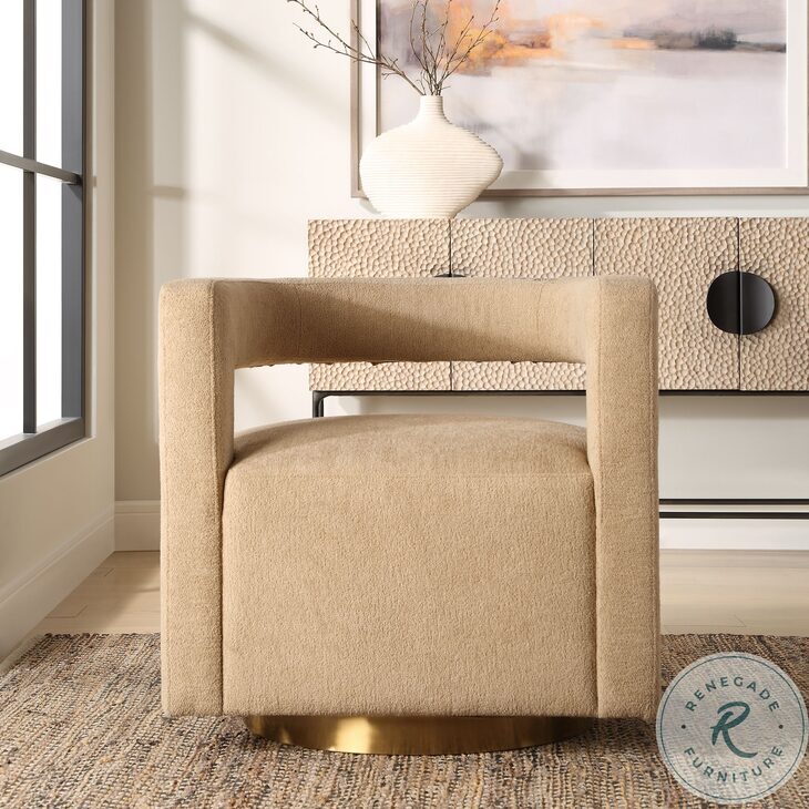 Grounded Toast Swivel Chair From Uttermost | Coleman Furniture