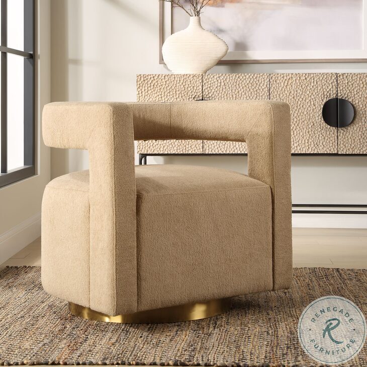 Grounded Toast Swivel Chair From Uttermost | Coleman Furniture