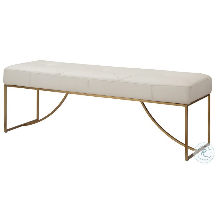 Swale Ivory Leather Bench From Uttermost | Coleman Furniture