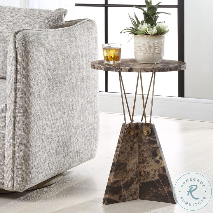 Levitate Emperador Brown Marble Accent Table From Uttermost | Coleman ...
