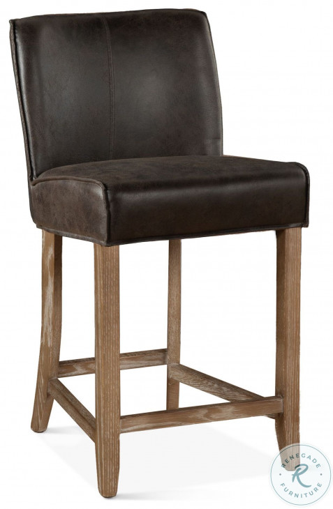 Avery Dark Brown Leather Counter Height Stool From World Interiors ...