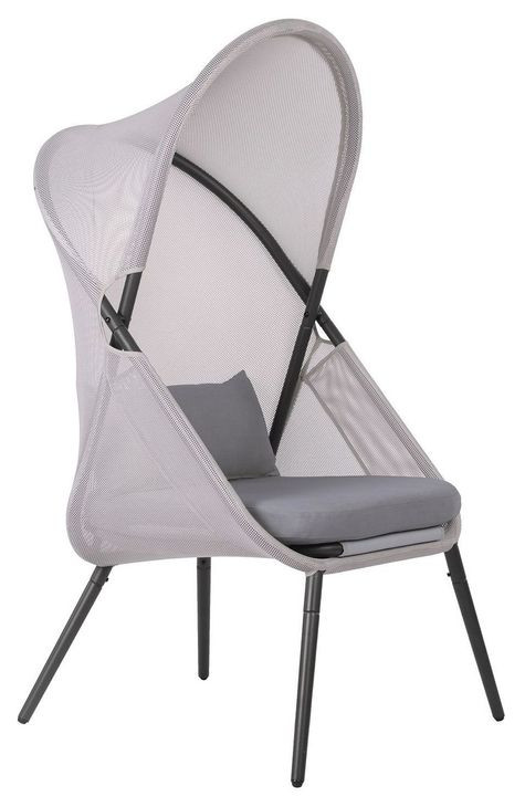 Alverta Light Gray Upholstered Outdoor Foldable Chair From Furniture of ...