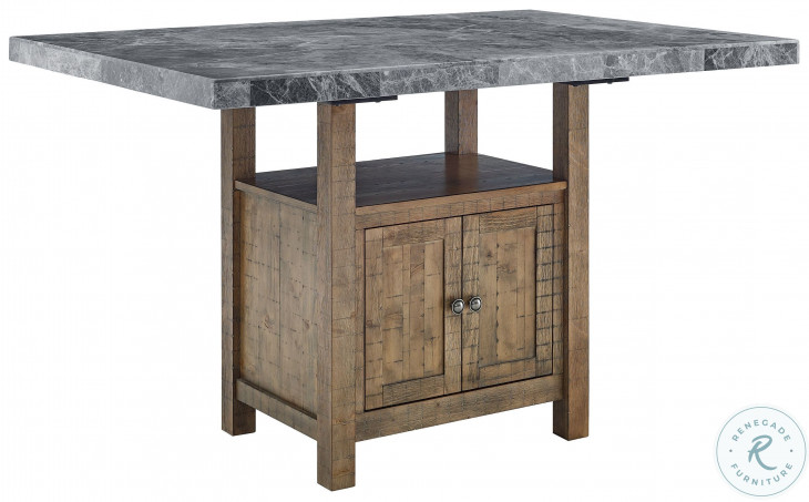 Grayson Driftwood and Gray Marble Counter Height Dining Table From ...