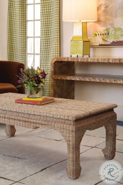 Guinevere Woven Rattan Ming Style Coffee Table From Worlds Away | Coleman Furniture