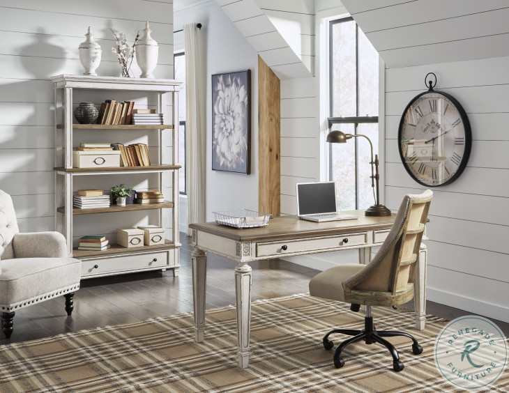 Realyn White and Brown Home Office Desk From Ashley Furniture | Coleman ...