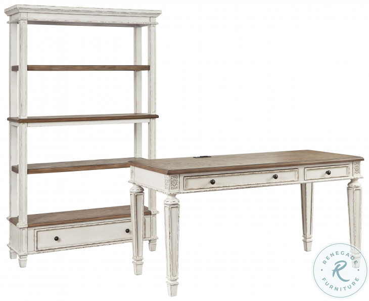 Realyn White and Brown Bookcase from Ashley | Coleman Furniture