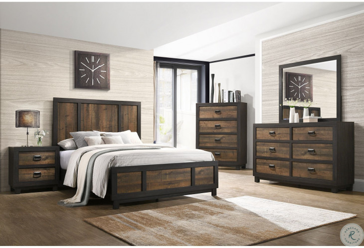 Harrison Walnut 6 Drawer Dresser with Mirror from Elements Furniture ...