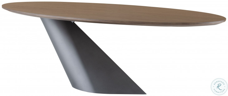 Oblo Walnut And Titanium 94" Dining Table From Nuevo | Coleman Furniture