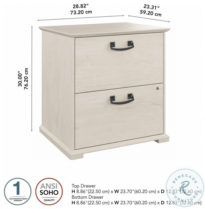 Homestead Linen White Oak Farmhouse Lateral File Cabinet From Bush Furniture Home Gallery Stores